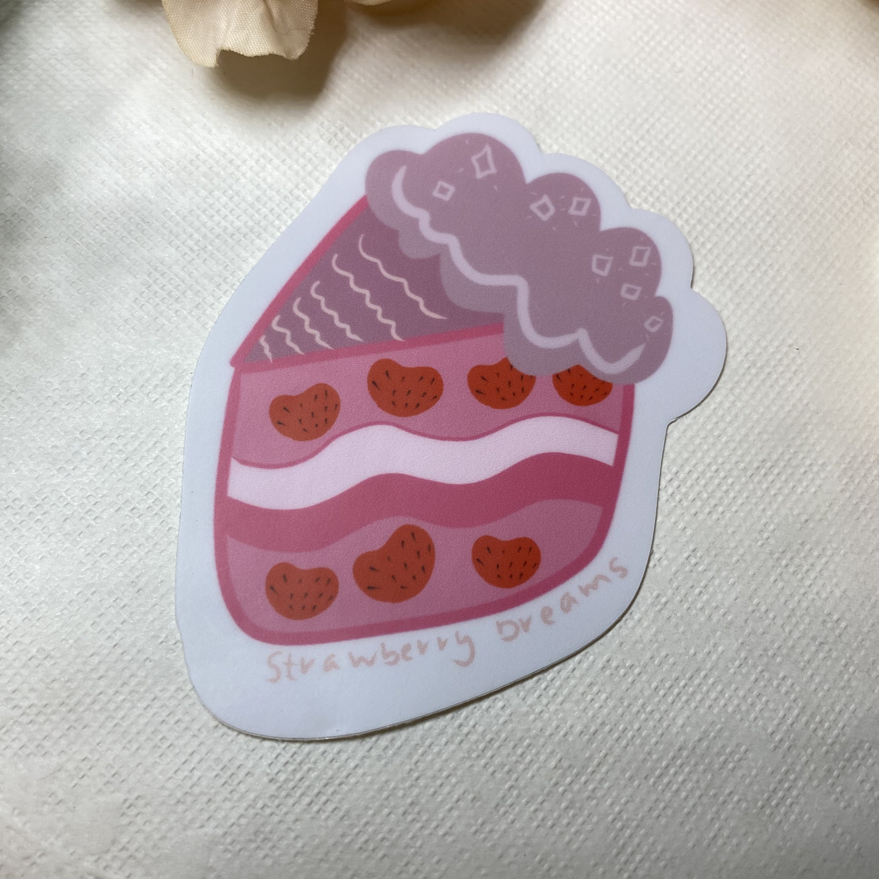 Strawberry Cake Sticker, Bakery Sticker, Strawberry Sticker, Cute ...