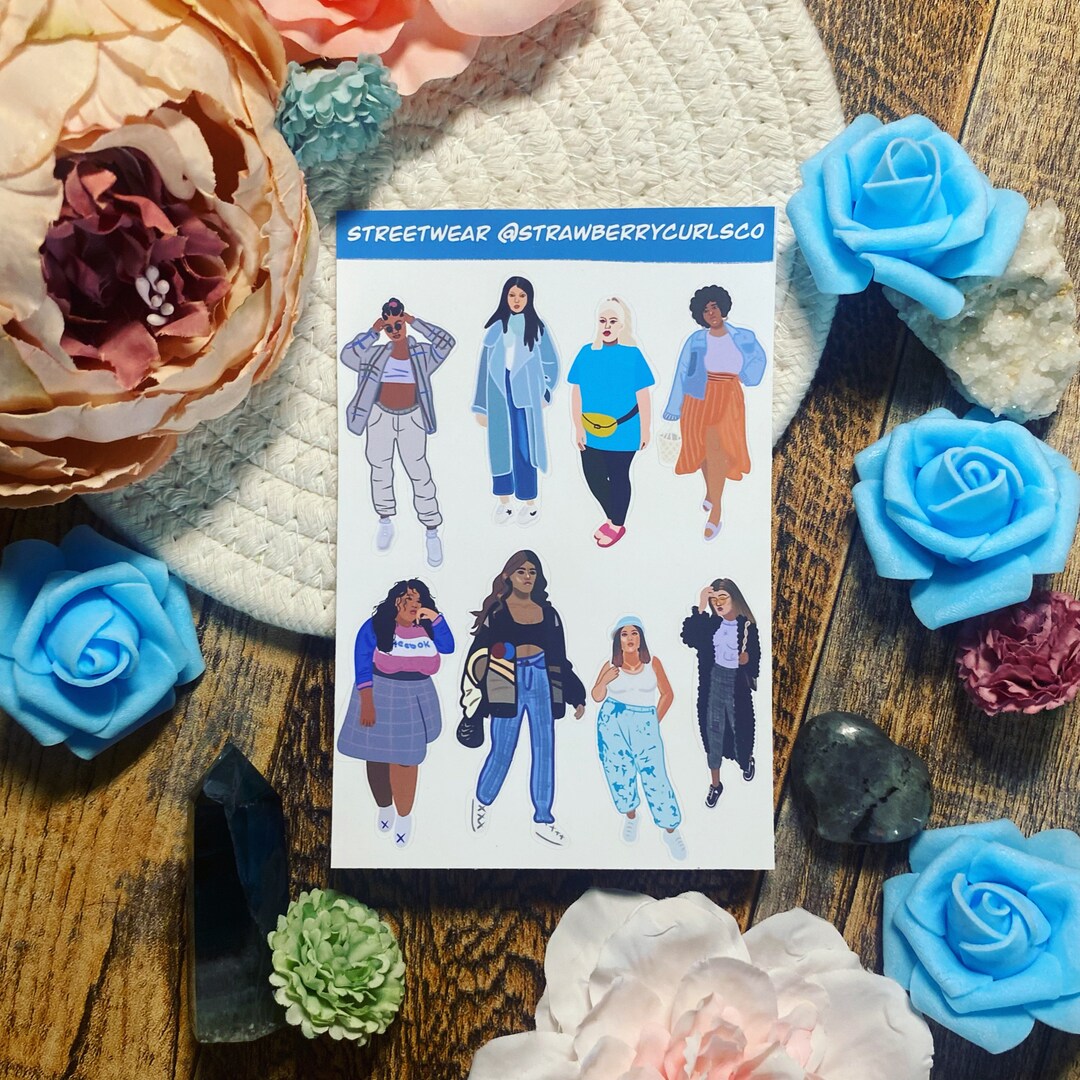 Streetwear Sticker Sheet, Fashion Stickers, People Stickers, Girl ...