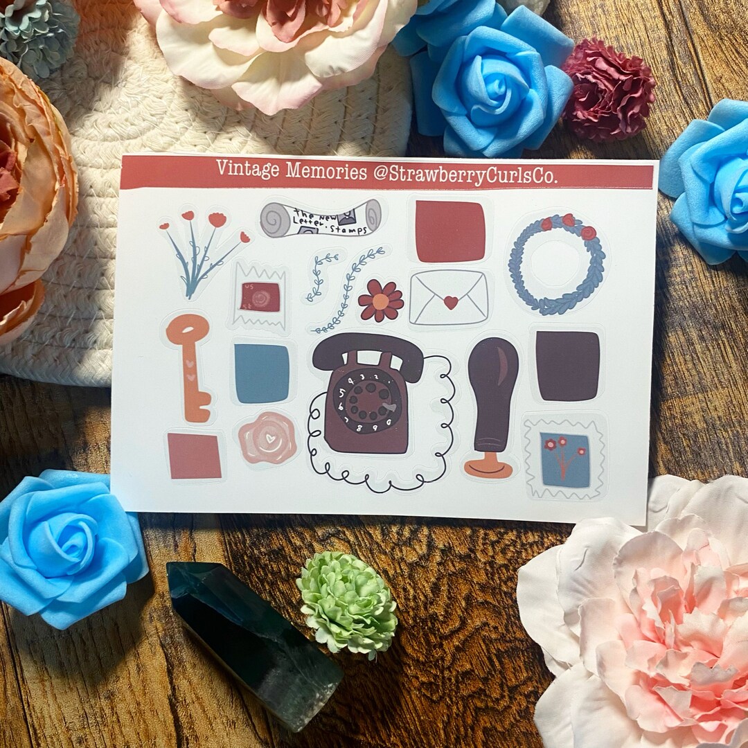 Vintage Sticker Sheet Pen Pal Stickers Snail Mail Stickers - Etsy