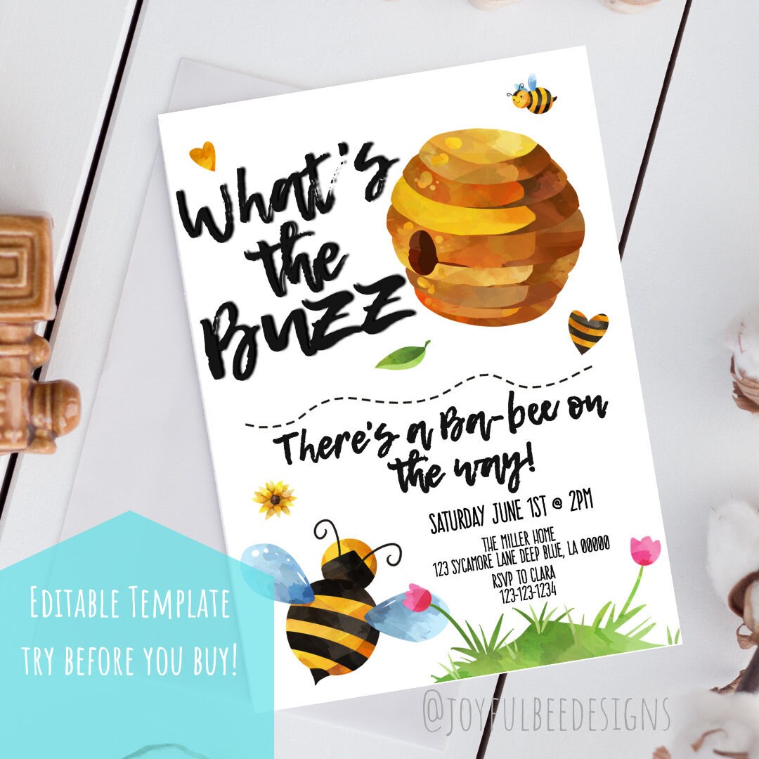 Bee Baby Shower Templates