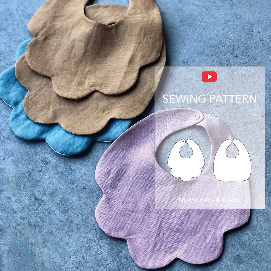 Baby Scallop Bib Dribble Set PDF Sewing Pattern + Projector File - Etsy