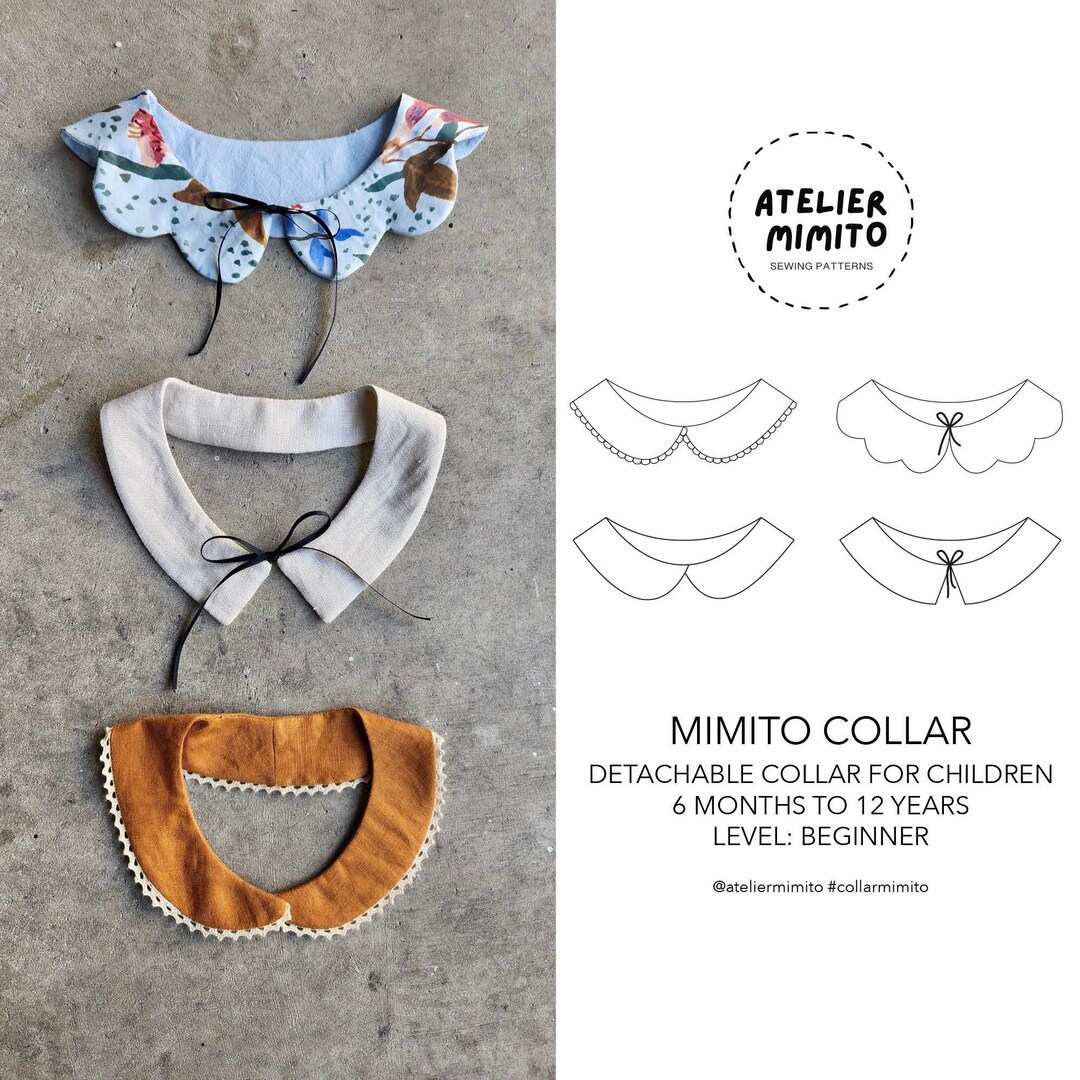 Add on Kid Collar PDF Sewing Pattern 3 in 1 - Etsy