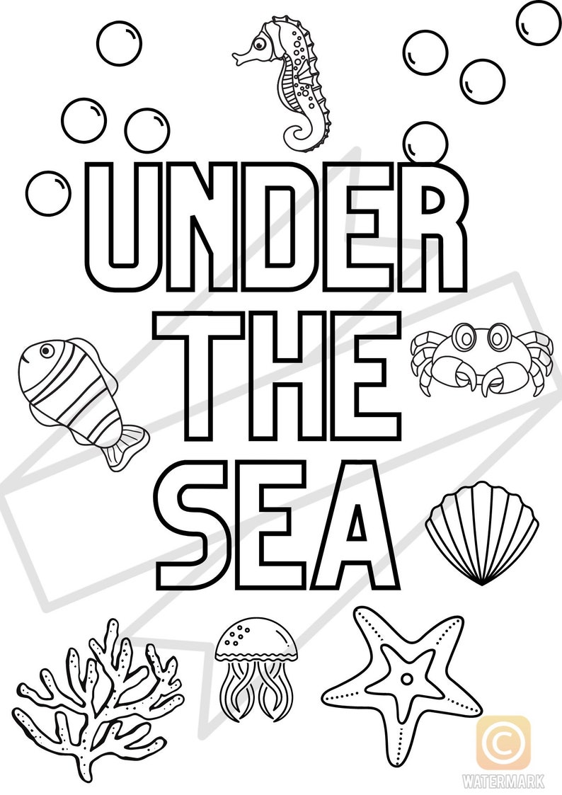 Coloring Pages Under the Sea Coloring Pages Under the Sea - Etsy
