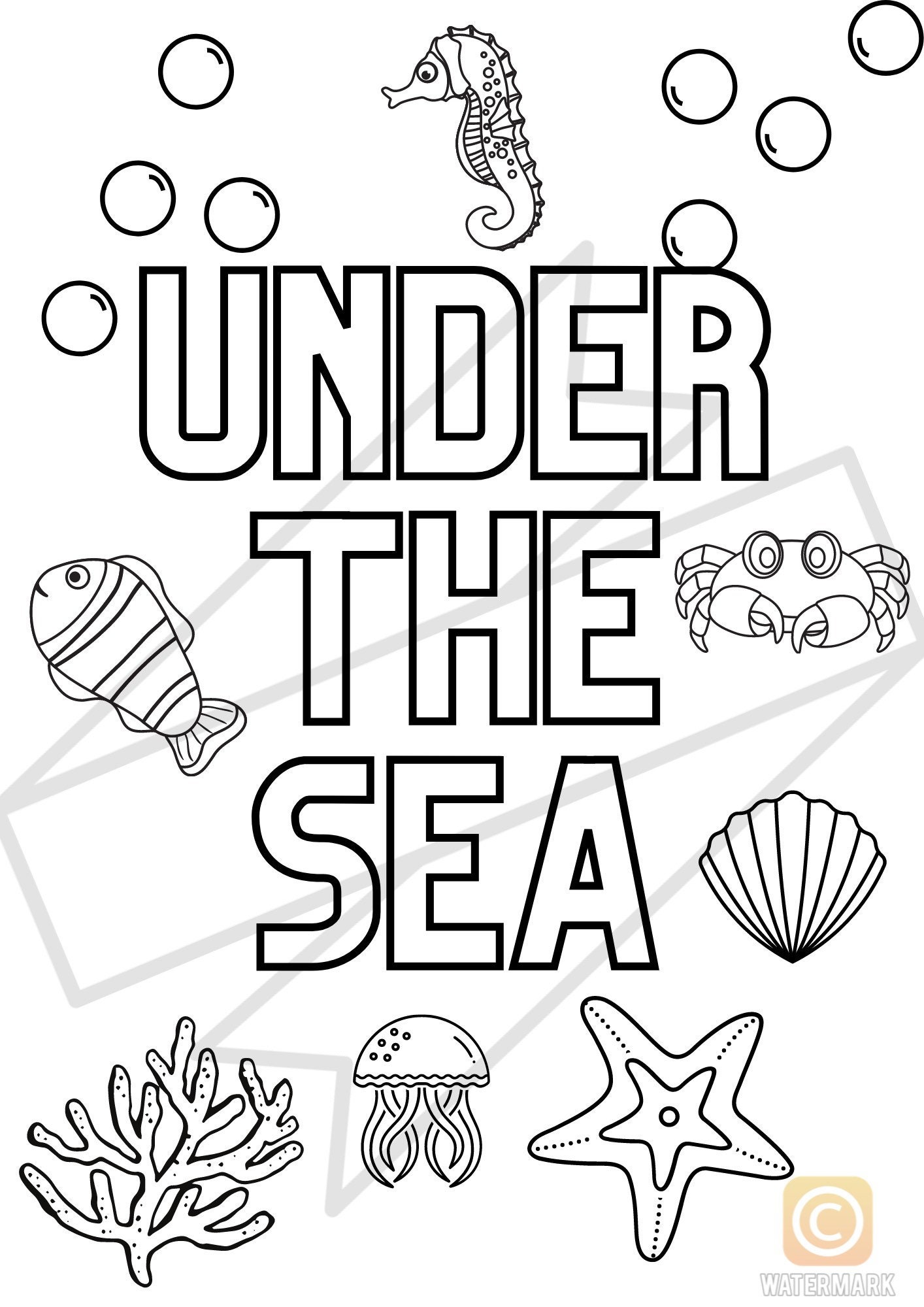 Coloring Pages Under the Sea Coloring Pages Under the Sea - Etsy UK