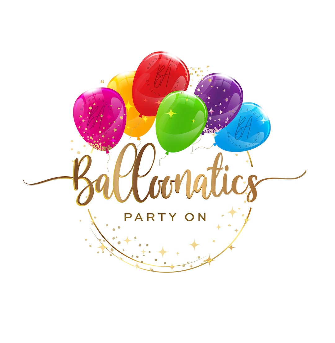 Balloons Logo Design, Party Logo, Premade Logo, Kids Party Logo ...
