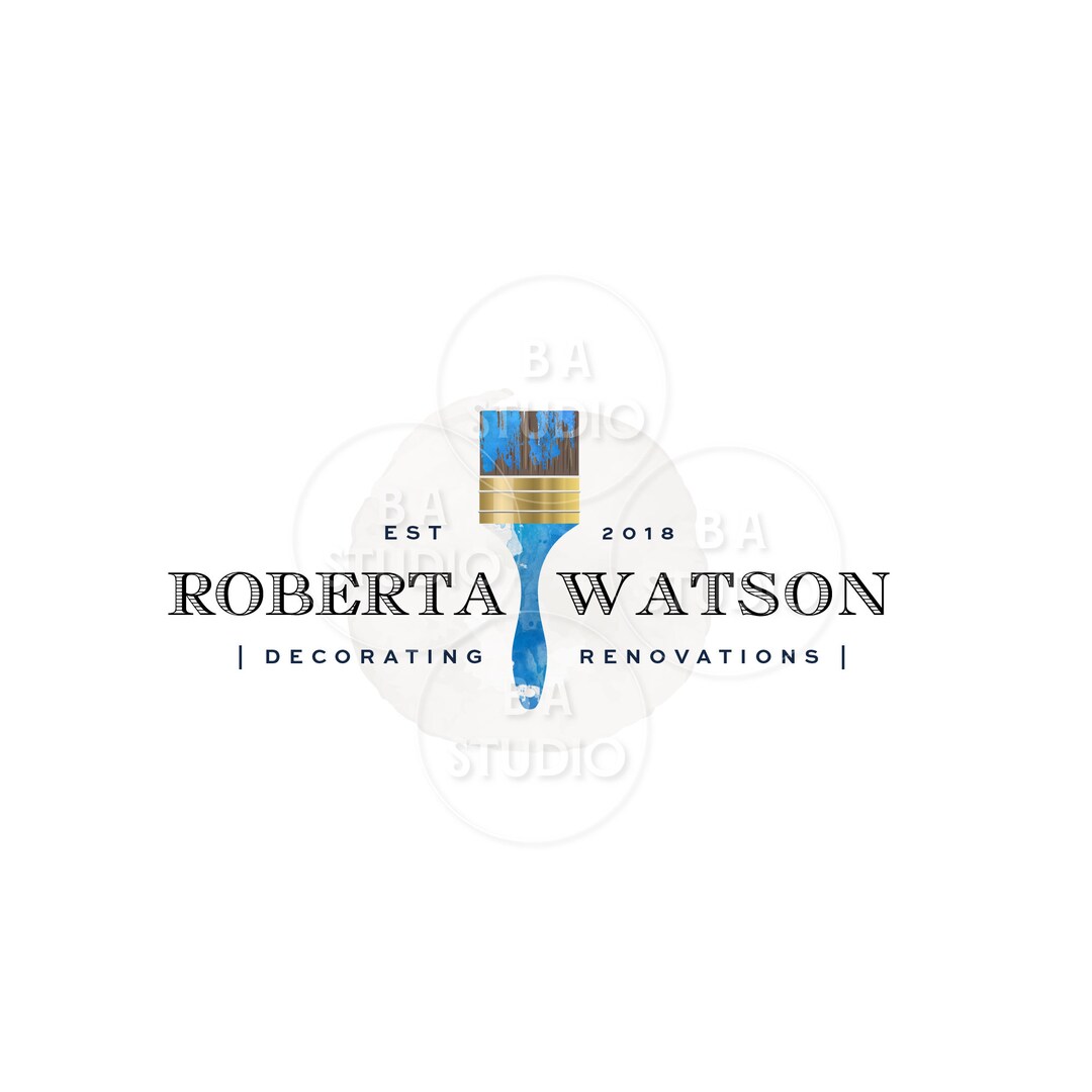 Decorating Logo - Renovations Logo - Paint Brush Logo - Premade Logo ...