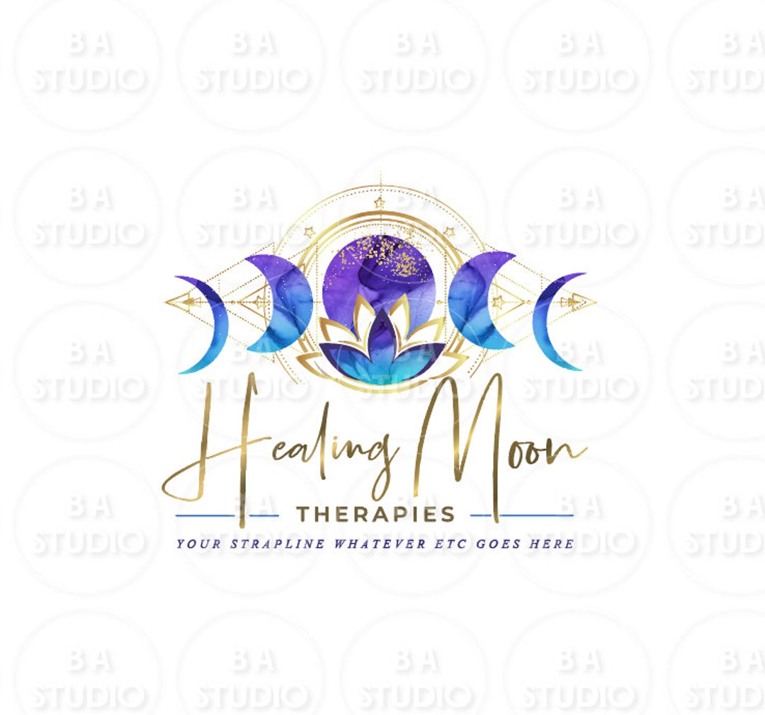 Moonchild Logo - Healing Moon Logo - Moon Therapy Logo - Moon Wellness ...