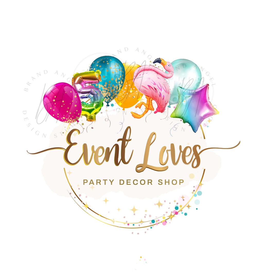 Balloons Logo Design, Party Logo, Premade Logo, Kids Party Logo ...