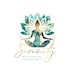 Woman Lotus Logo, Silhouette Wellness Branding Design in Gold and Teal ...