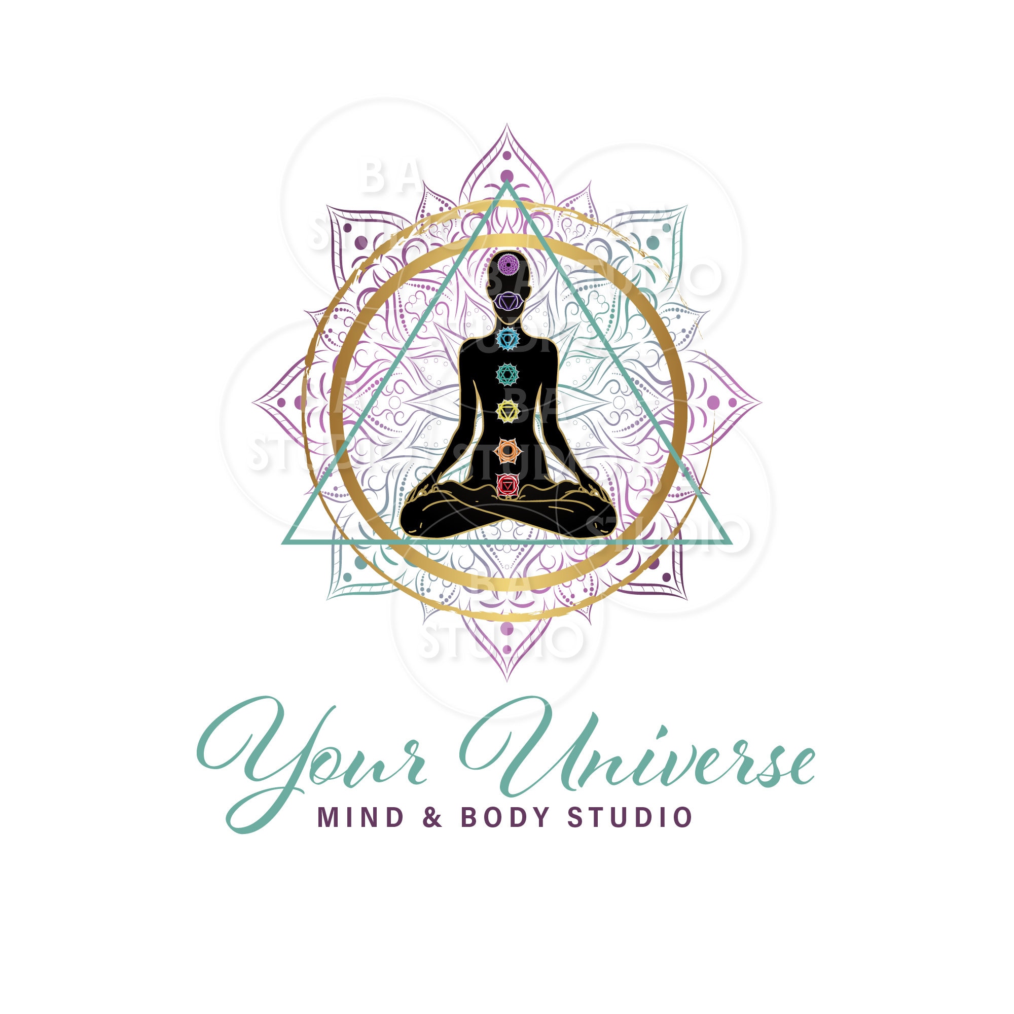 Yoga Logo - Premade Logo Design - Logo Design - Business Logo - Chakra ...