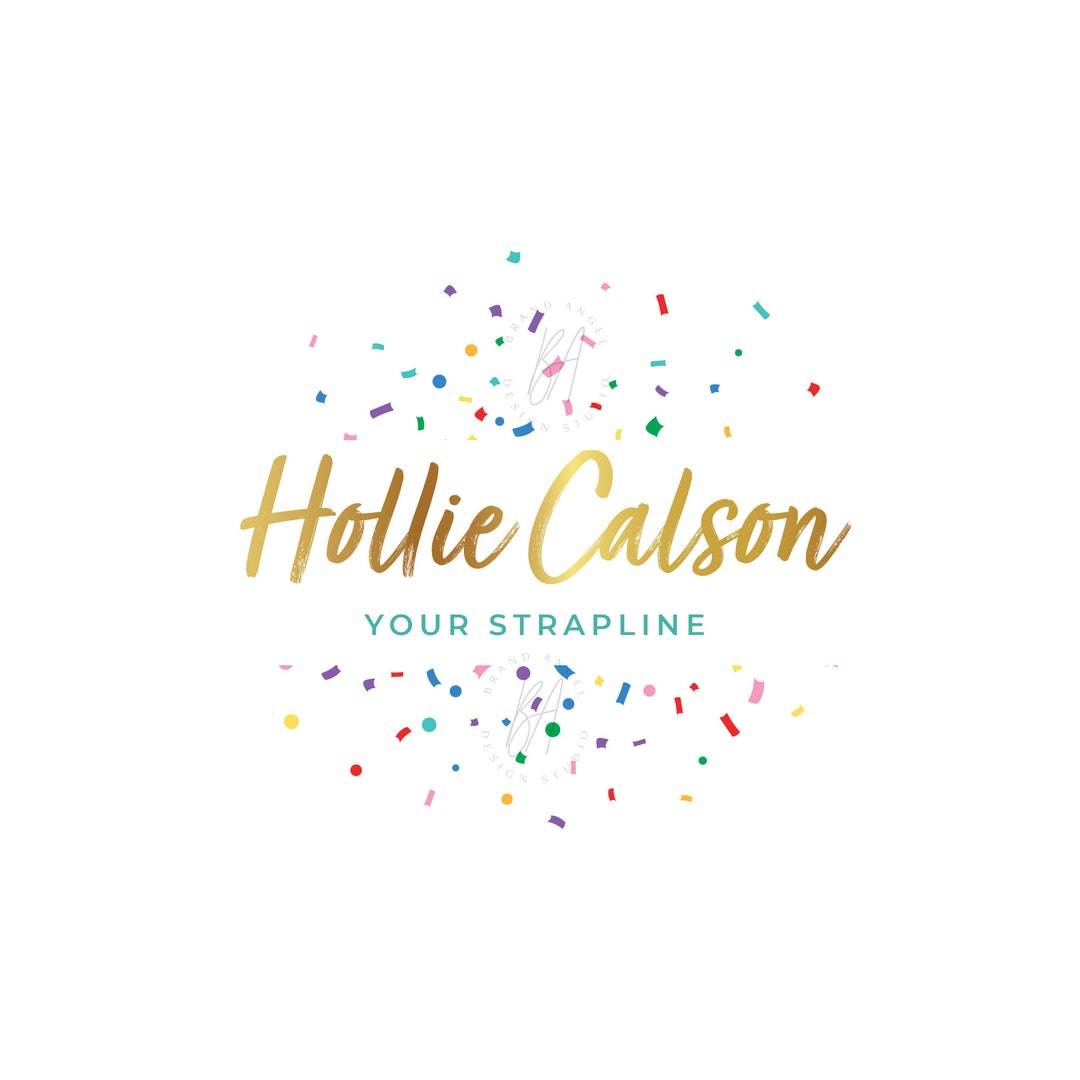 Rainbow Confetti Design Watercolor Confetti Multicolor Logo Design ...