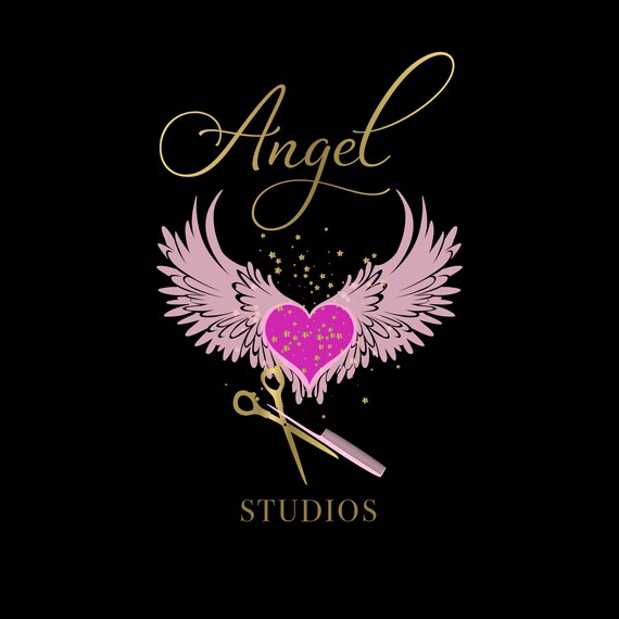 Angel Wings Logo Angel Heart Logo Hair Design Studio Logo - Etsy