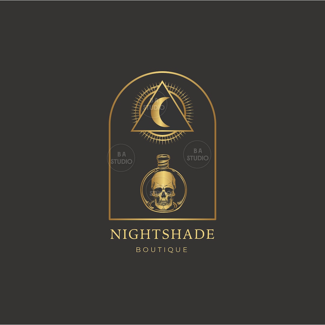 Gold and Black Nightshade Logo Premade Logo Design Event - Etsy