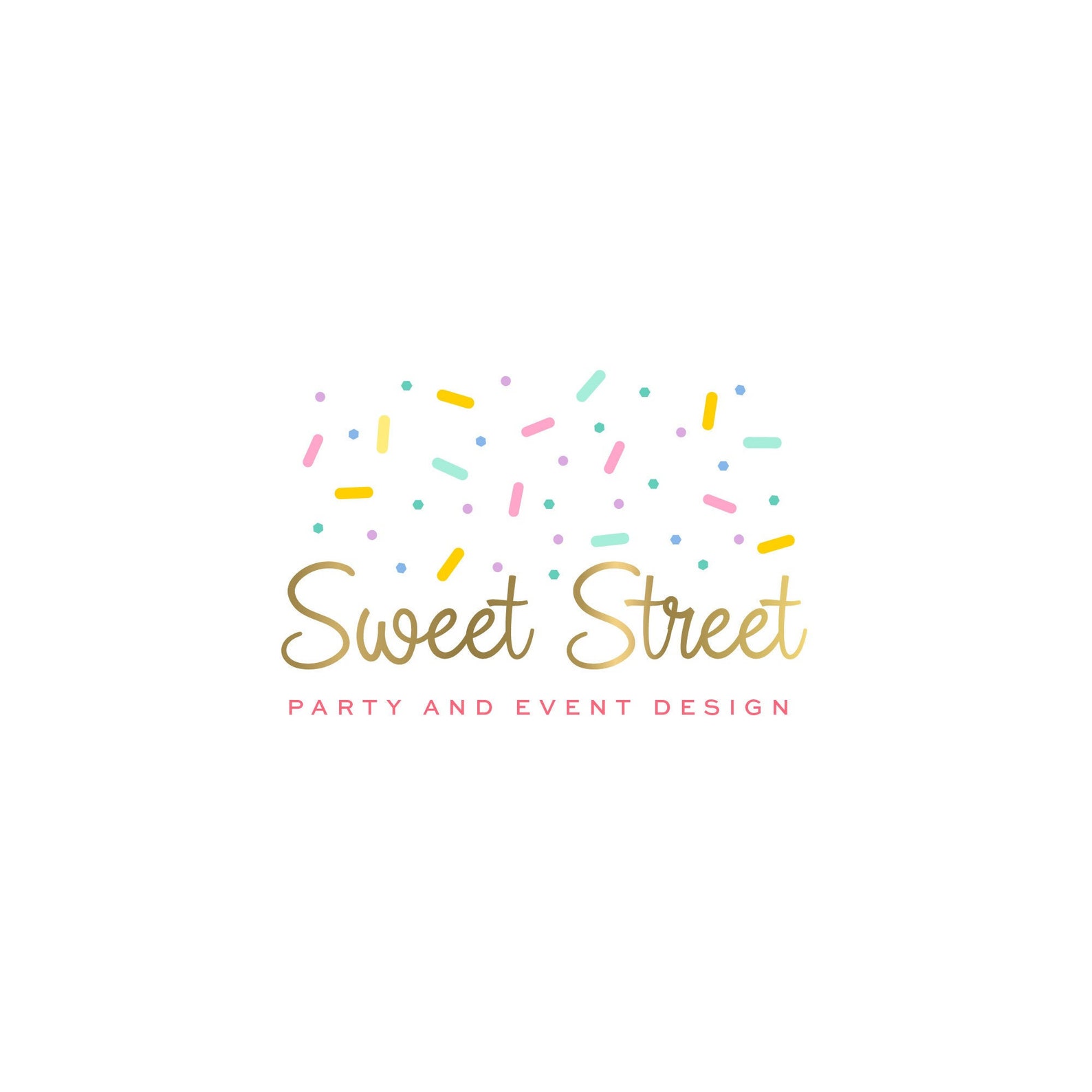 Confetti Logo Dessert Logo Events Logo Design Party Logo - Etsy