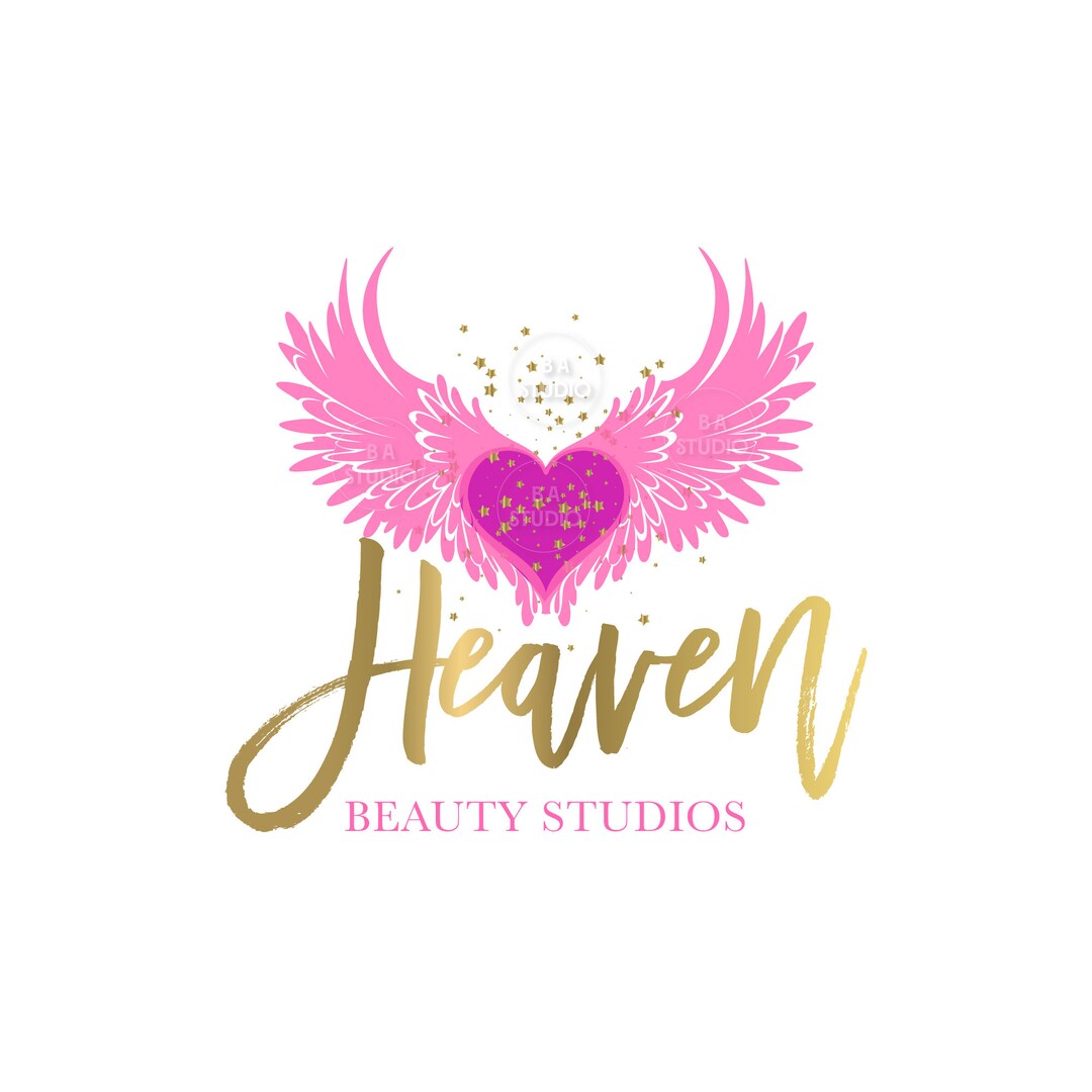 Angel Wings Logo, Angel Heart Logo, Hair Design Studio Logo, Shocking ...