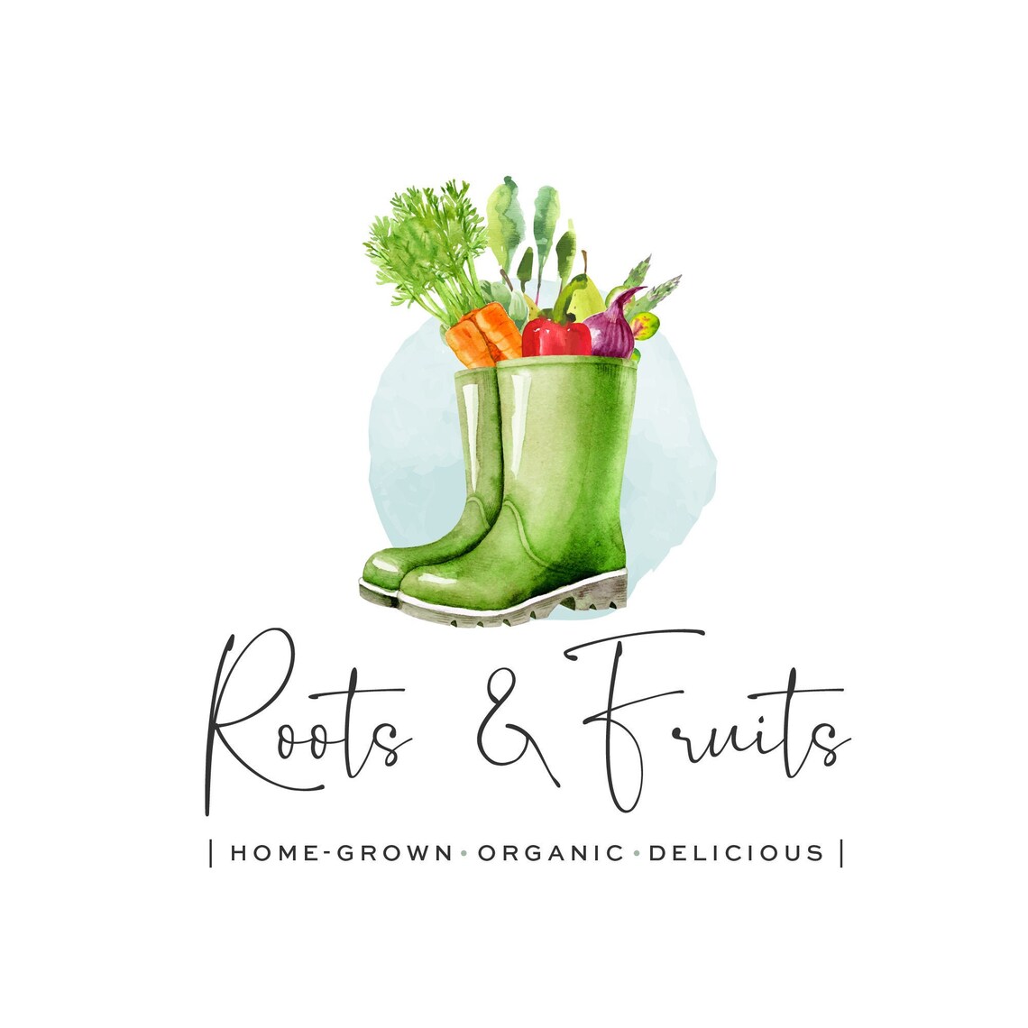 Gardening Logo Vegetable Logo Wellies Logo Premade Logo - Etsy