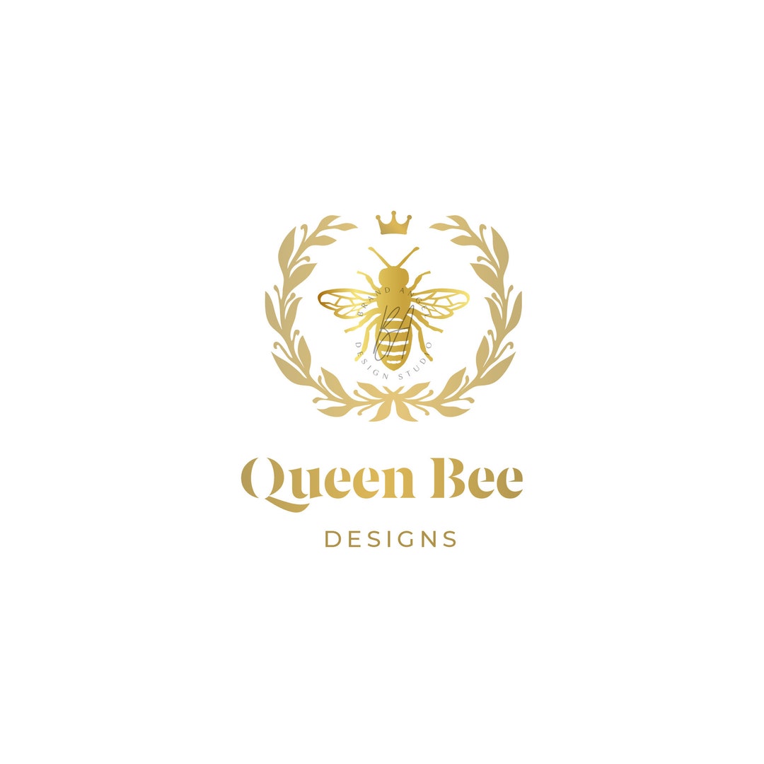 Bee Logo Design Premade Logo Gold Black Bees Logo Rose Gold Logo ...