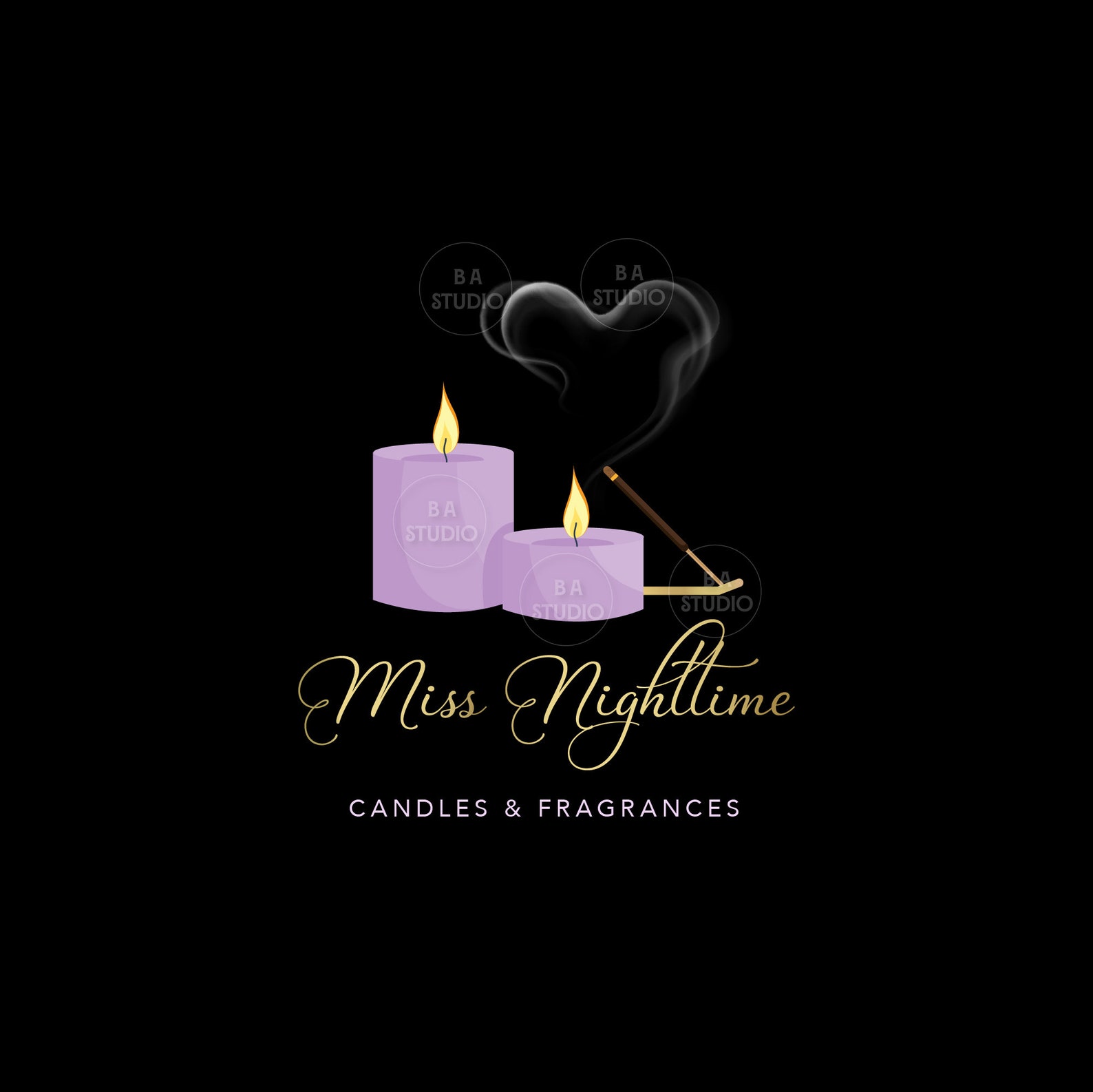 Candle Logo Incense Logo Premade Logo Design Design and - Etsy