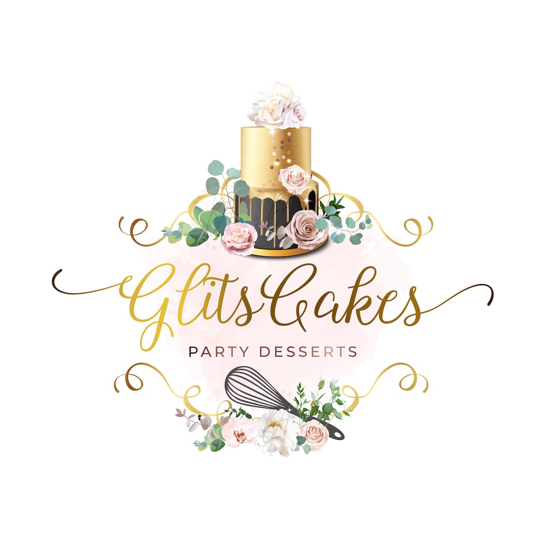 Tier Cake Logo Flower Cake Whisk Logo Dessert Bakery Wedding Cake Logo ...