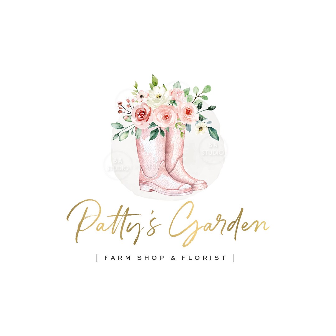 Gardening Logo - Florist Logo - Wellies Logo - Premade Logo Design ...