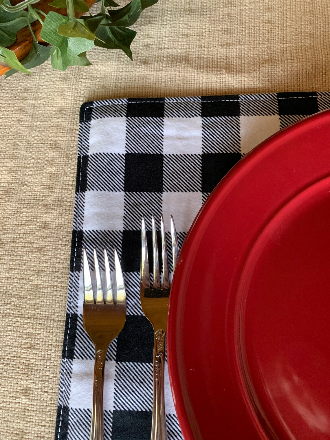 Placemats Buffalo Check Black and White Fall Placemats - Etsy