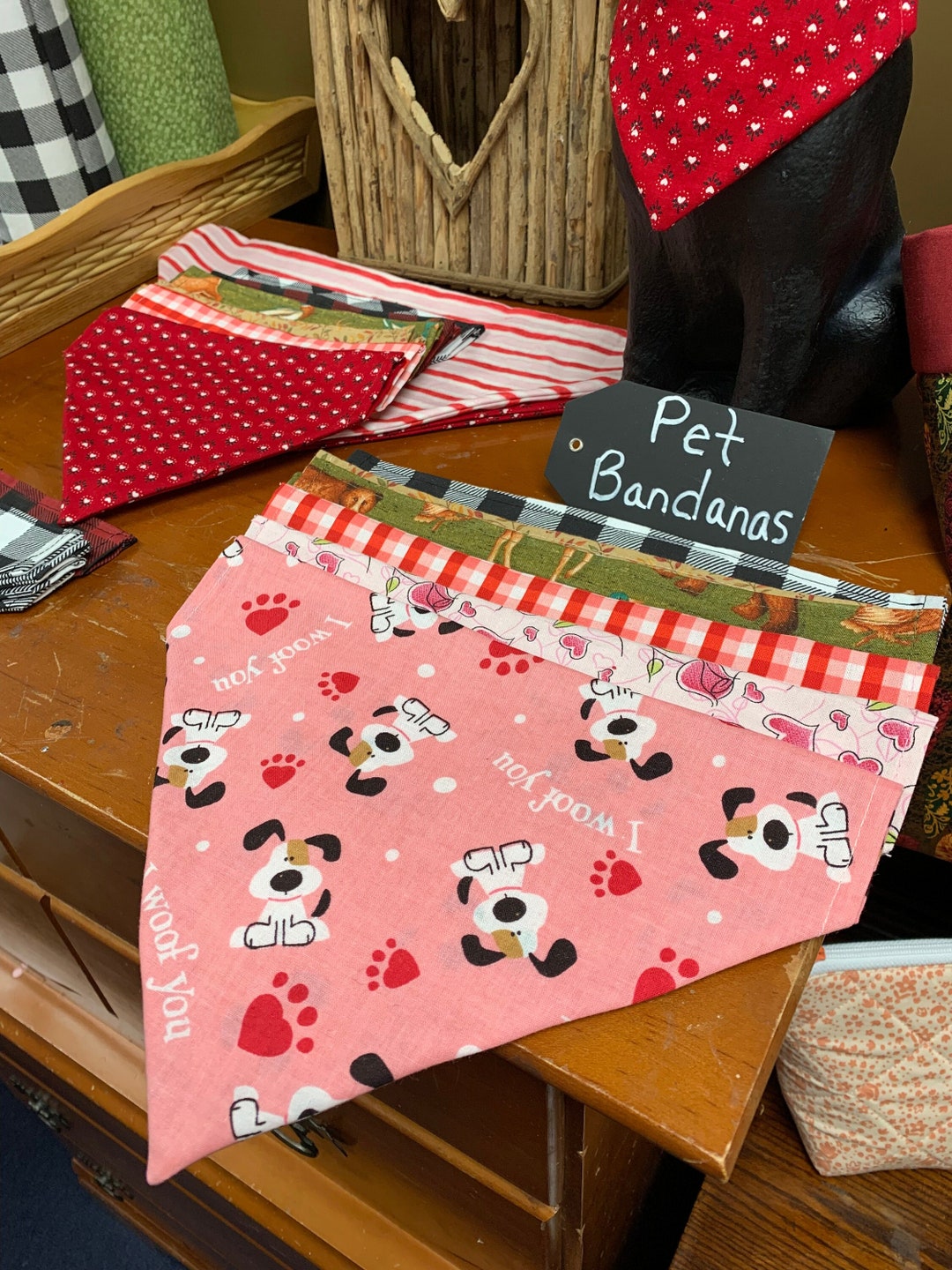 Buffalo Check Over the Collar Dog Bandana: Pet Scarf - Etsy