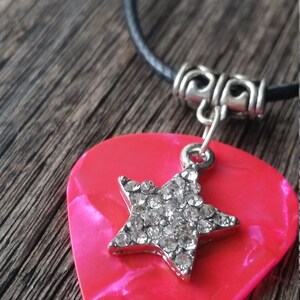 Guitar Pick Plectrum Rhinestone Diamond Sparkly Pink Goth Star ...