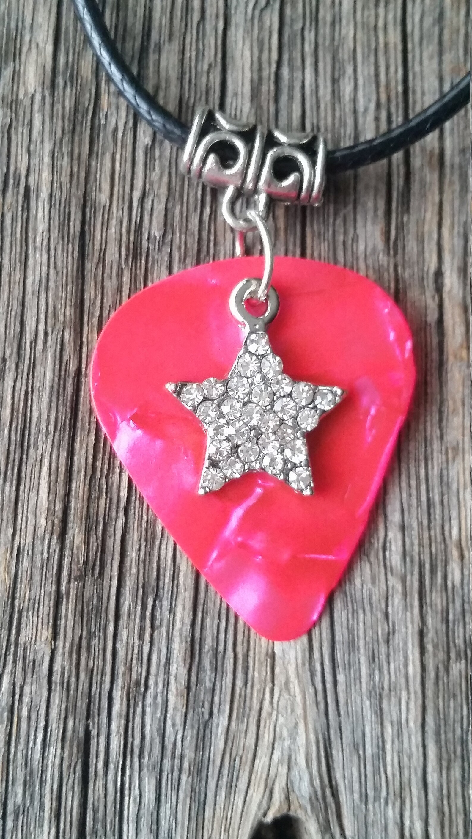 Guitar Pick Plectrum Rhinestone Diamond Sparkly Pink Goth Star ...