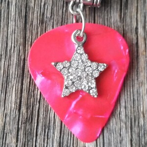 Guitar Pick Plectrum Rhinestone Diamond Sparkly Pink Goth Star ...