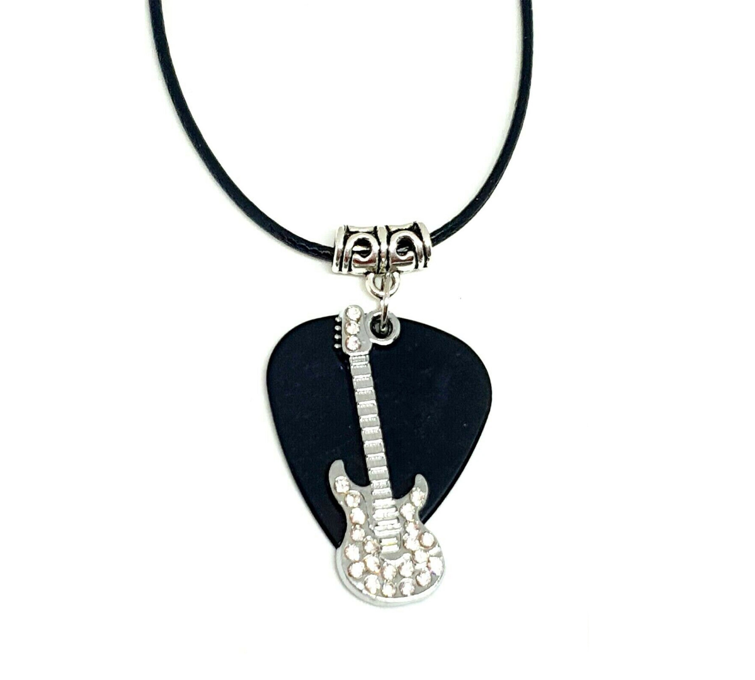 Guitar Pick Plectrum Rhinestone Diamond Sparkly Black Rock Fender ...