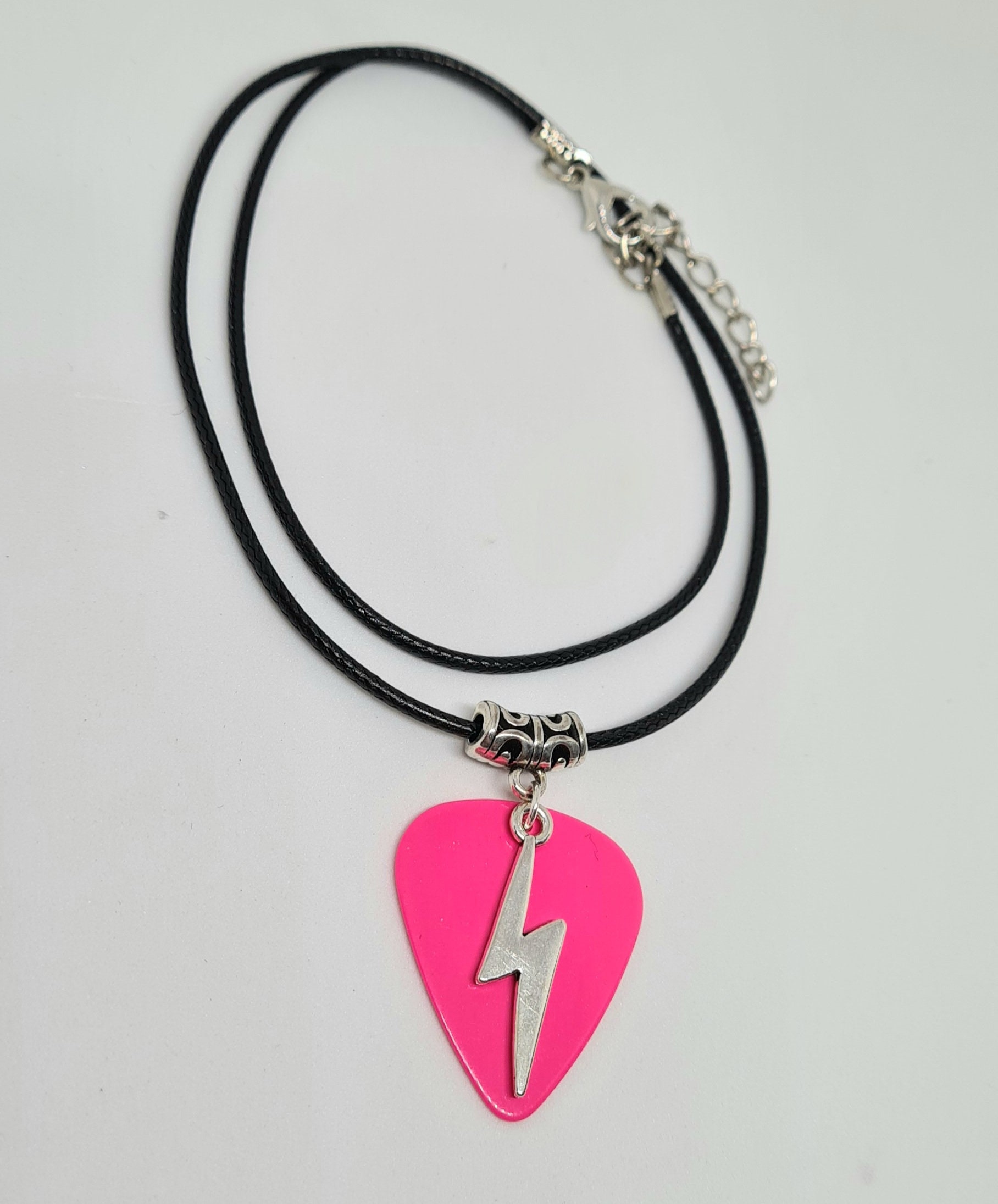 Thunder Lightning Bolt Necklace Guitar Pick Plectrum Charm Pendant ...