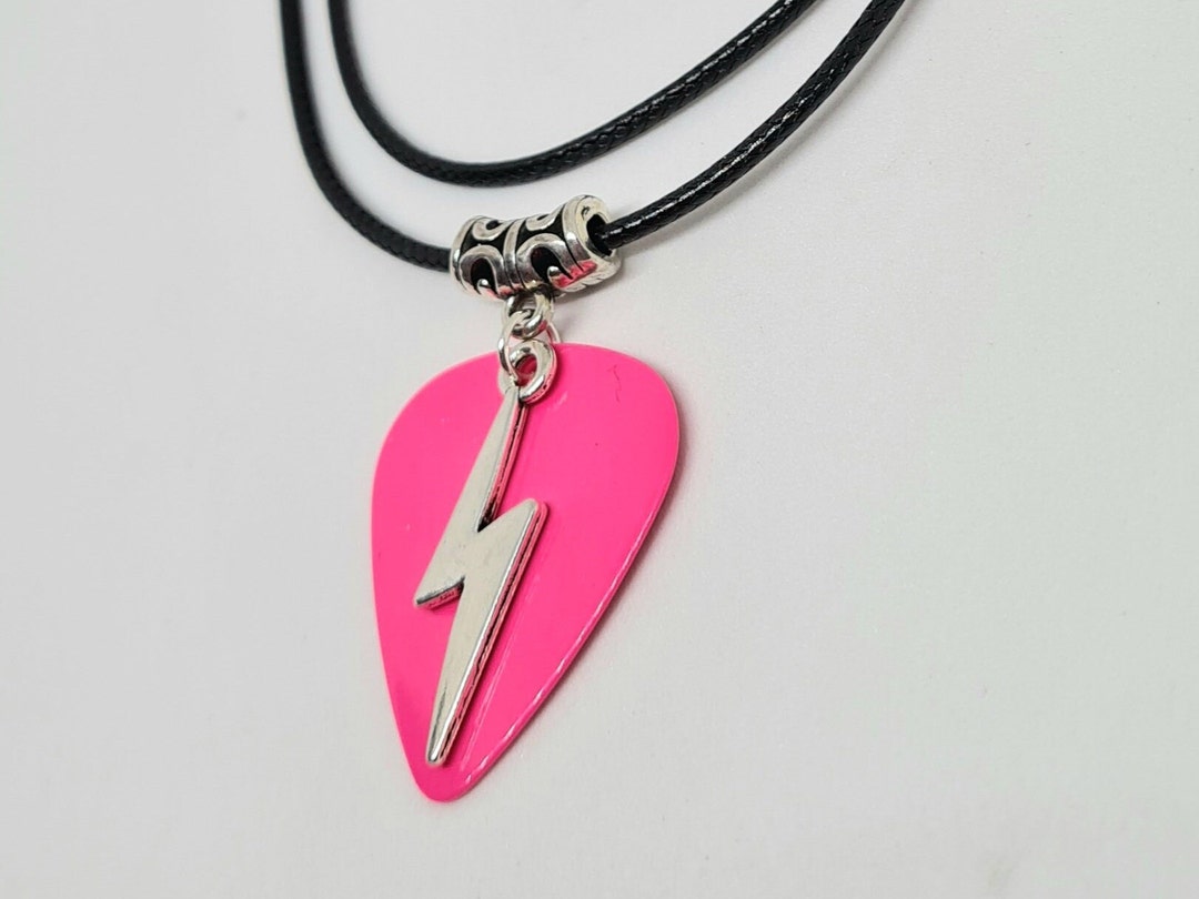 Thunder Lightning Bolt Necklace Guitar Pick Plectrum Charm Pendant ...