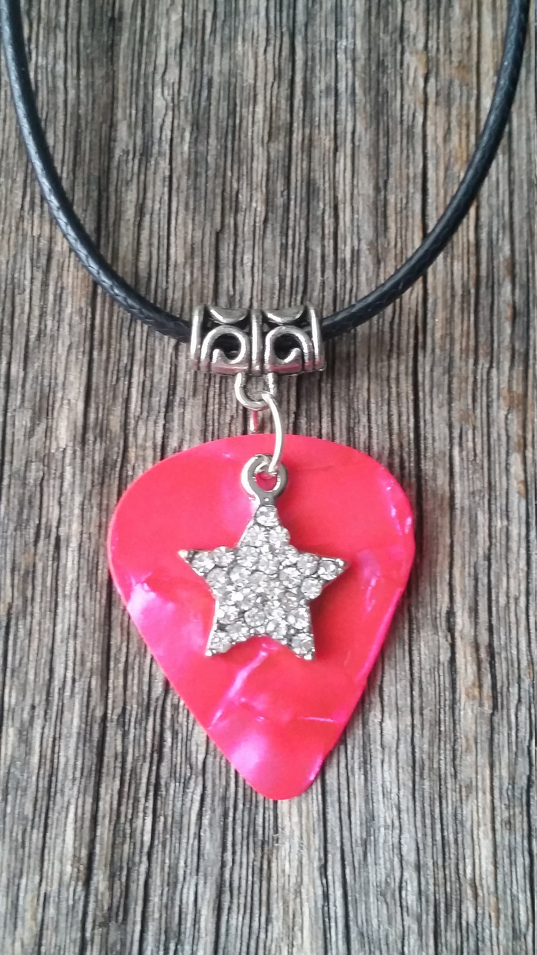 Guitar Pick Plectrum Rhinestone Diamond Sparkly Pink Goth Star ...