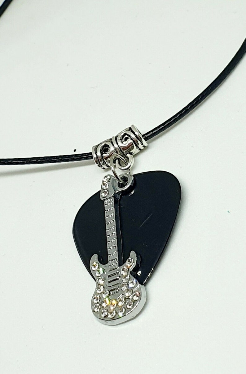Guitar Pick Plectrum Rhinestone Diamond Sparkly Black Rock Fender ...