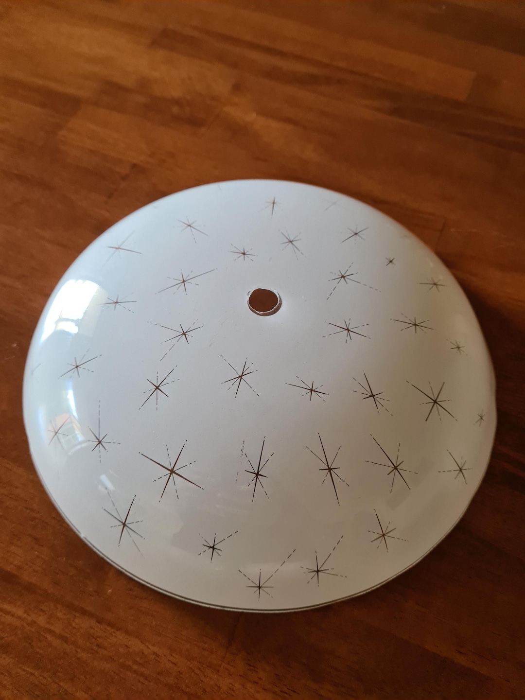 Vintage Starburst Ceiling LIGHT GLASS COVER Art Deco Caravan Oyster ...