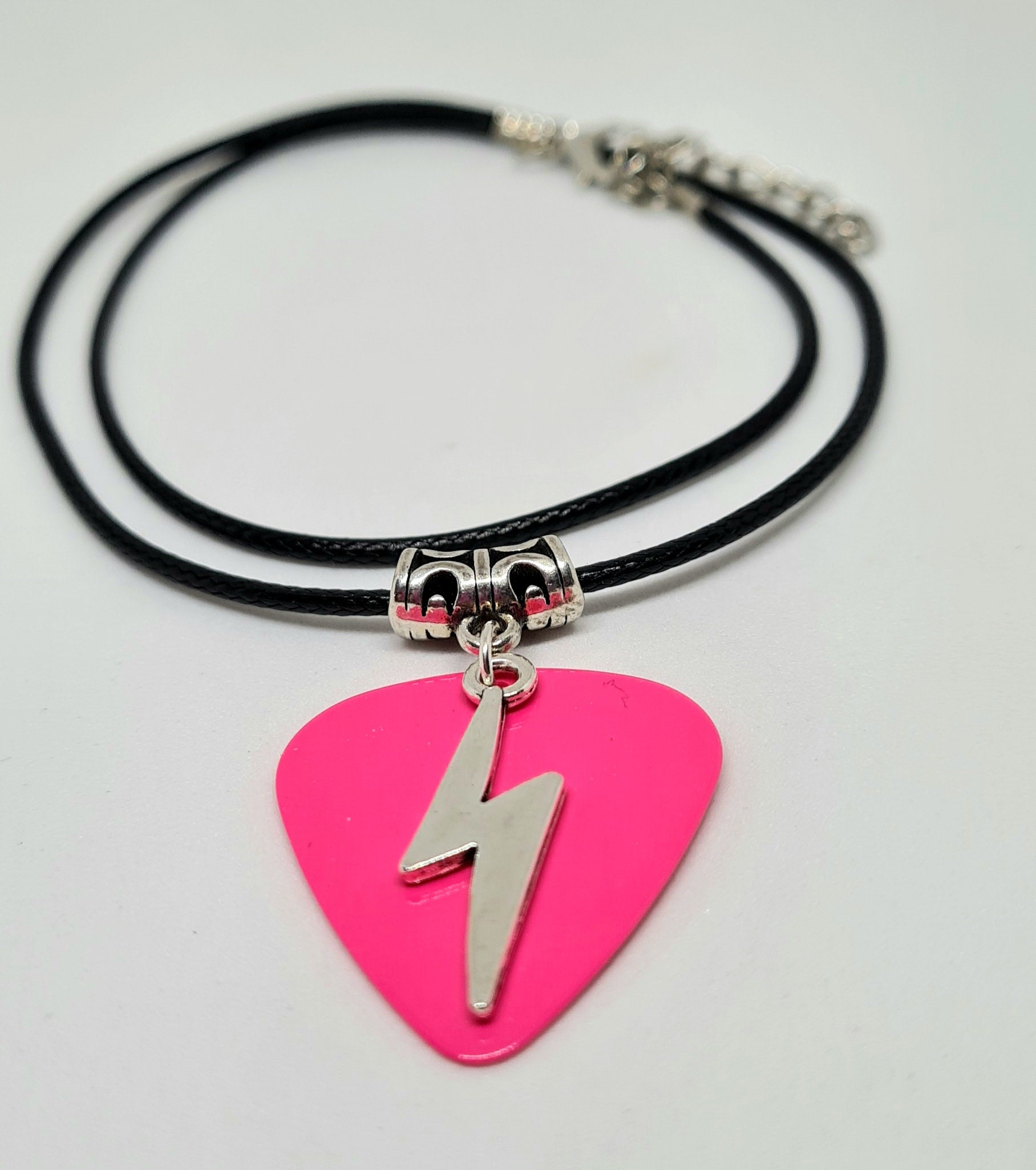 Thunder Lightning Bolt Necklace Guitar Pick Plectrum Charm Pendant ...