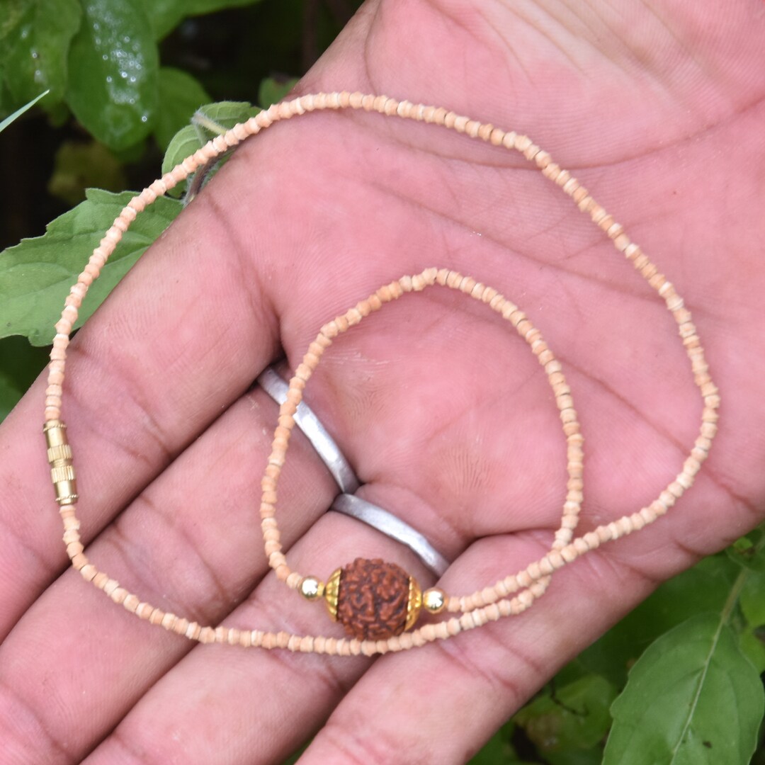 Beautiful One Row Handmade Tulsi Kanthimala, Necklace - Hare Krishna ...