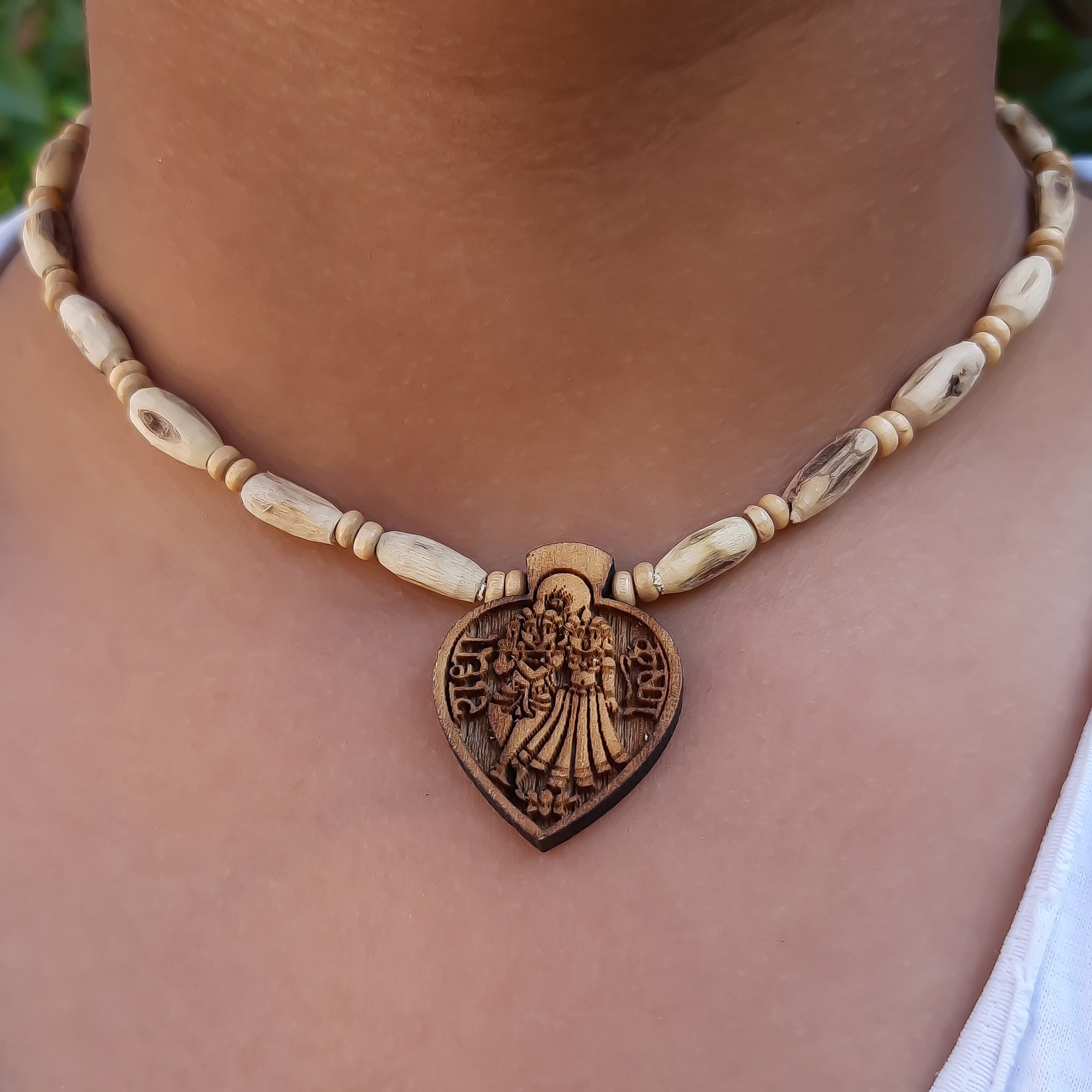 Radha Krishna Big Locket Original Tulsi Mala With Radha - Etsy