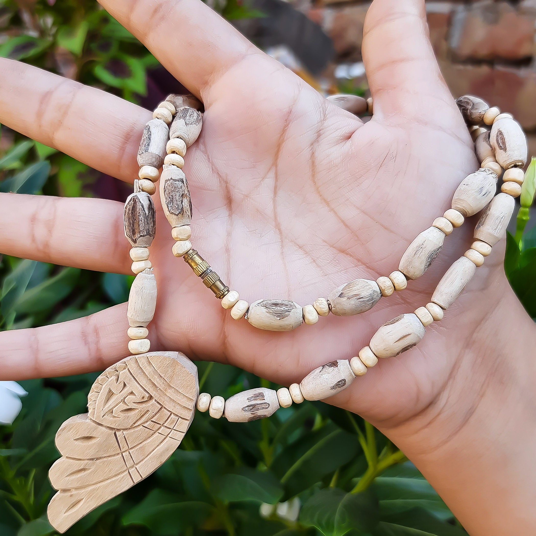 Original Tulsi Wood Mala With Radha Pendant/tulsi Kantha - Etsy