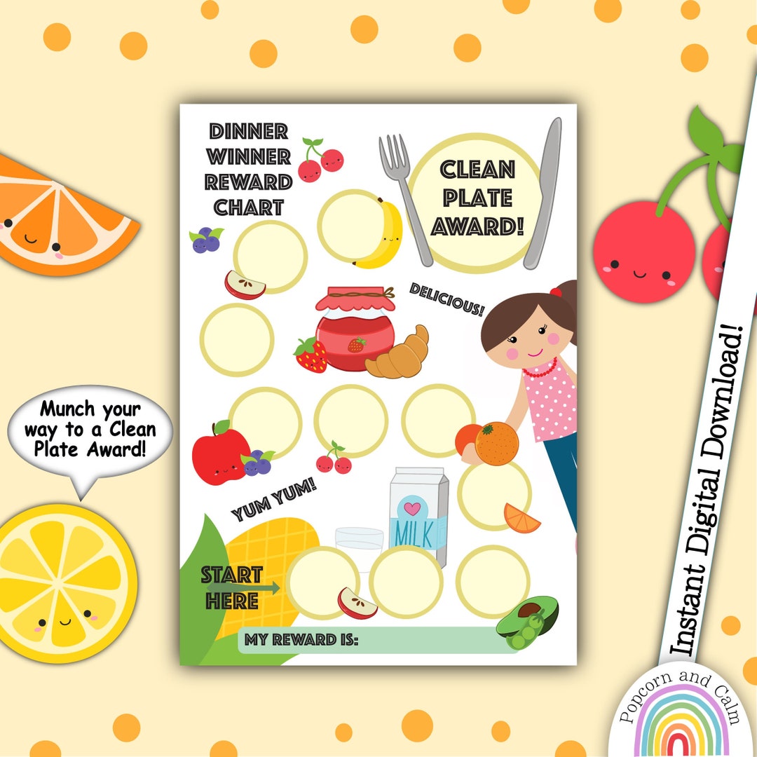 Girls Reward Chart, Mealtime Reward Chart, Fussy Eater Resource, Food ...