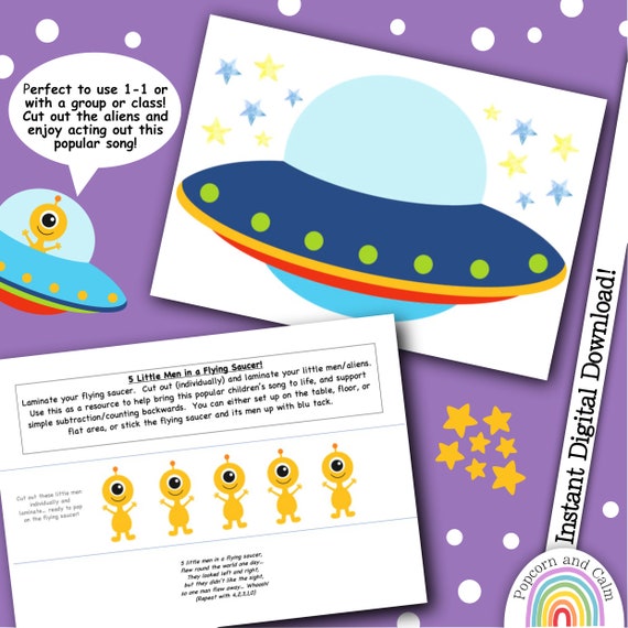 Nursery Rhymes Preschool Songs Space Themed Resource Number - Etsy