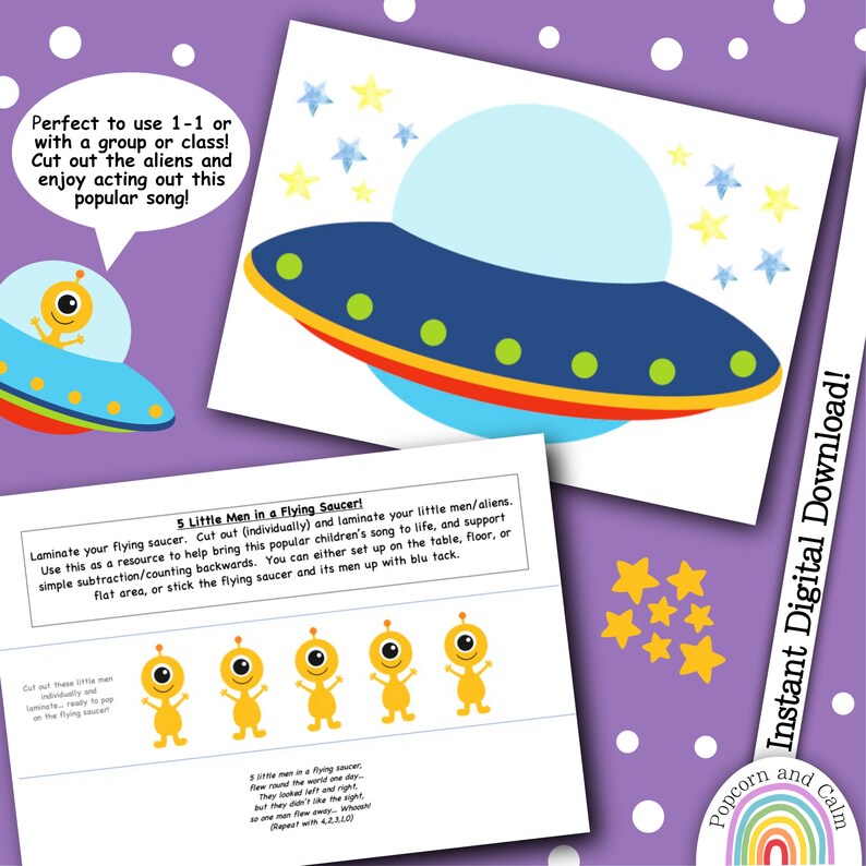 Nursery Rhymes Preschool Songs Space Themed Resource Number - Etsy