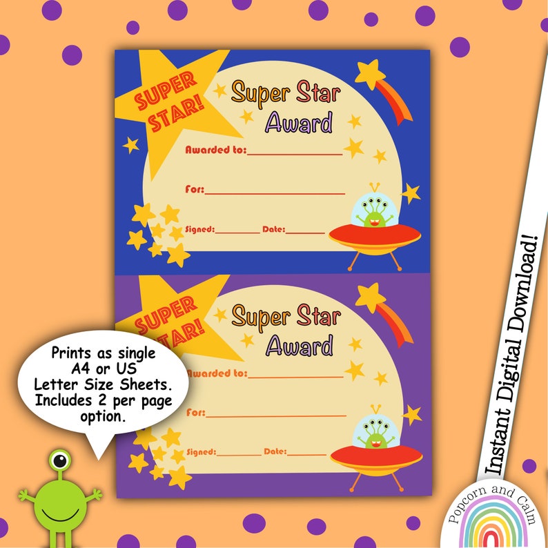 Super Star Award Bundle, Certificates, Congratulations, 4 Well Done ...