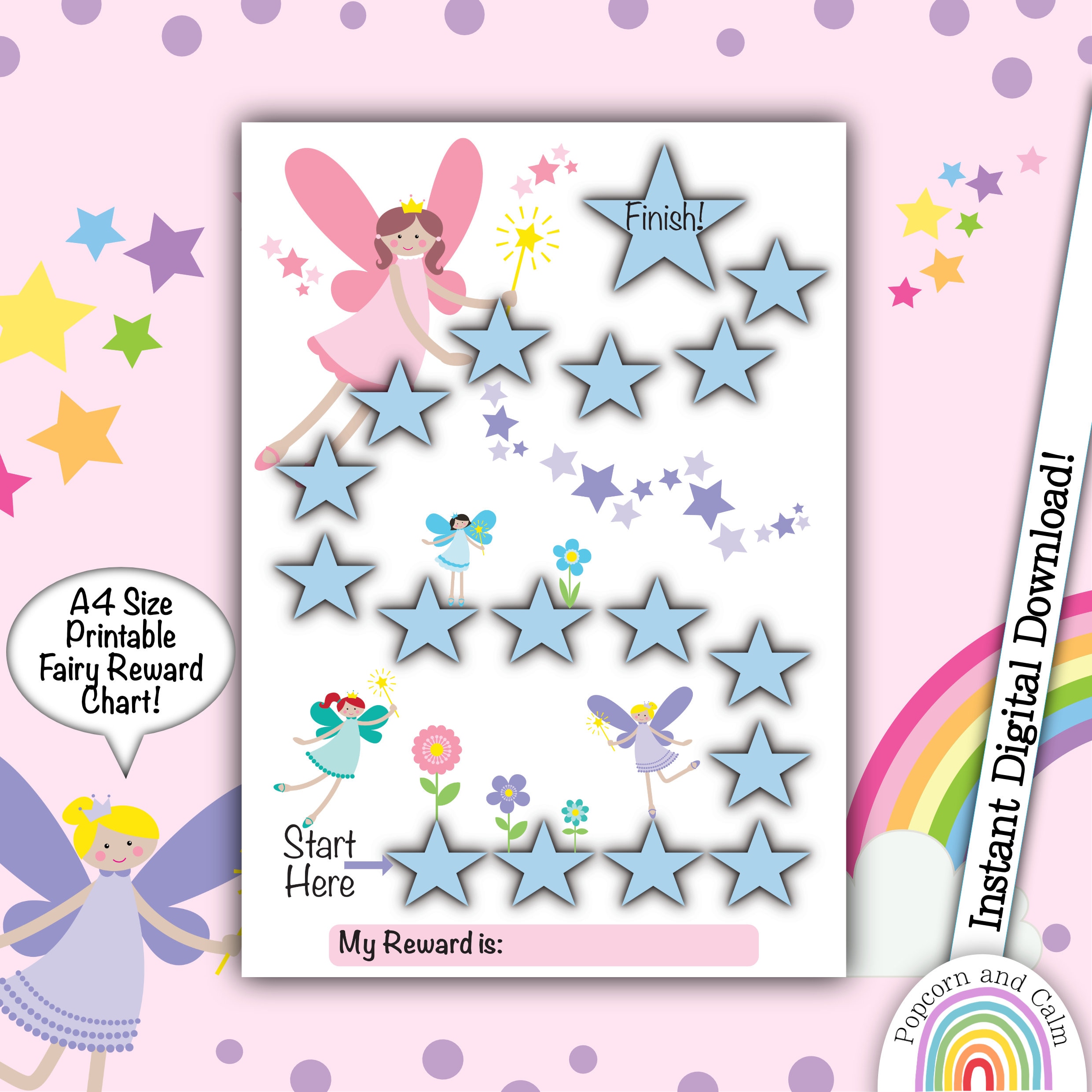 Girls Reward Charts, Reward Chart Bundle, Downloadable Reward Chart ...