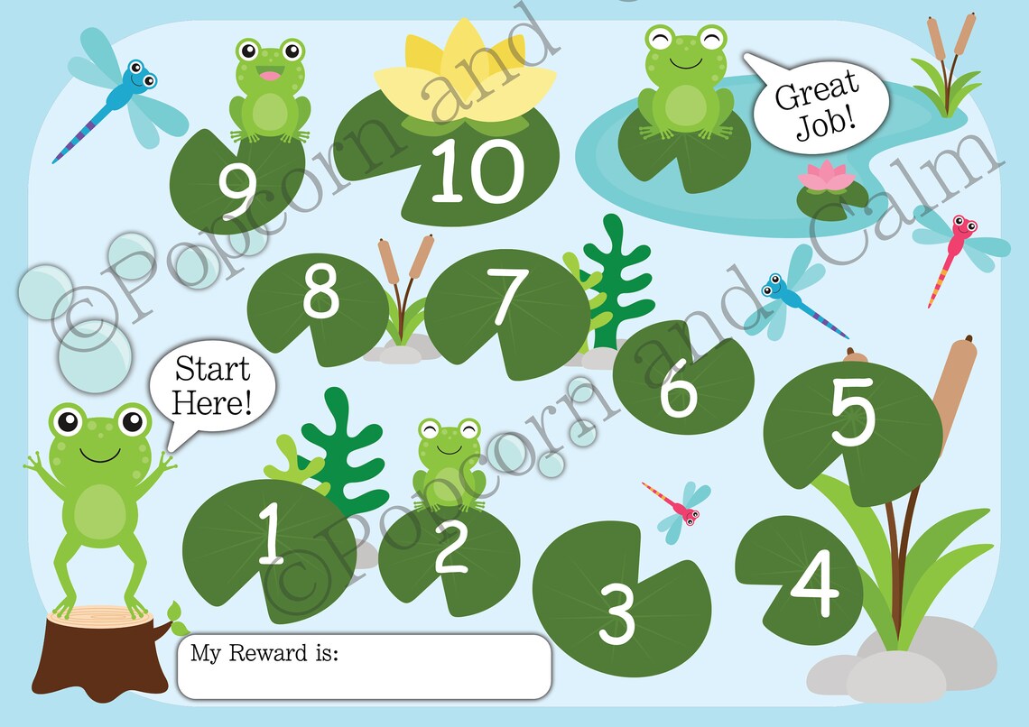 Frog Reward Chart, Behaviour Chart, Potty Training Chart, Chore Chart ...