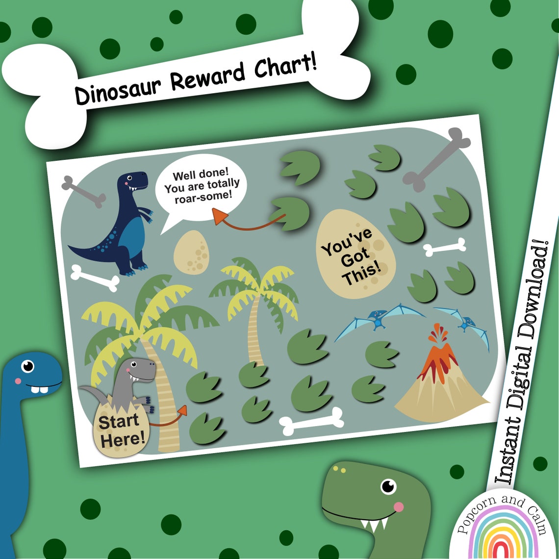 Dinosaur Reward Chart Dinosaur Chore Chart Dino Incentive - Etsy