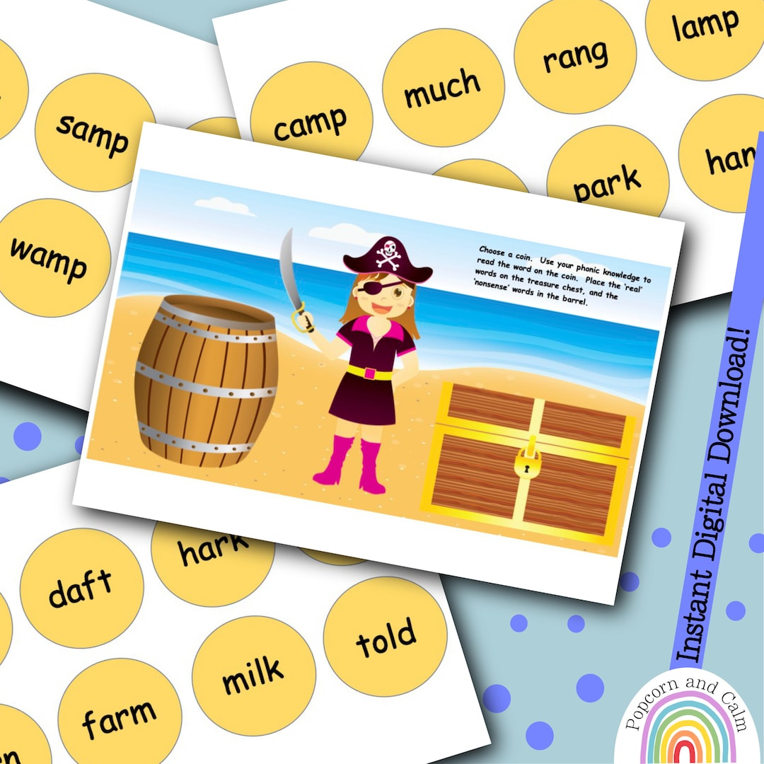 Phonics Game, Reading Game, Pirate Theme, Home Schooling, Childminder ...