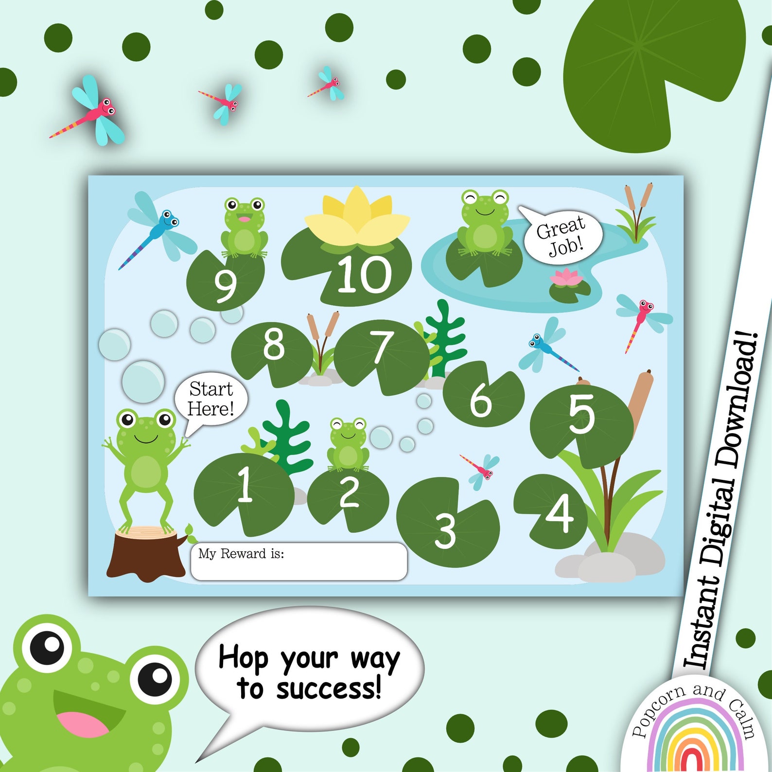 Frog Reward Chart, Behaviour Chart, Potty Training Chart, Chore Chart ...