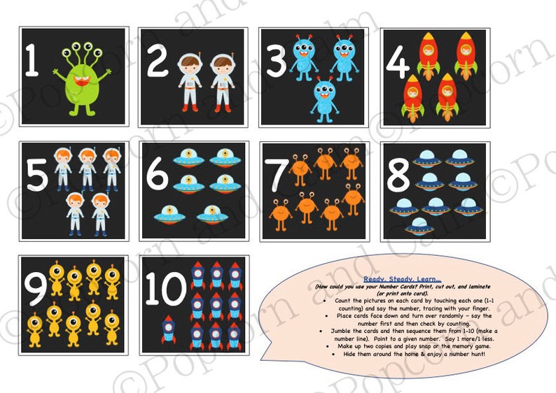 Number Cards, Teaching Resources, Number Recognition, Space Number ...