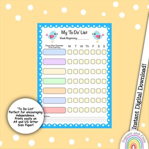 To Do List Jobs Chart Chore Chart Organisational Chart - Etsy